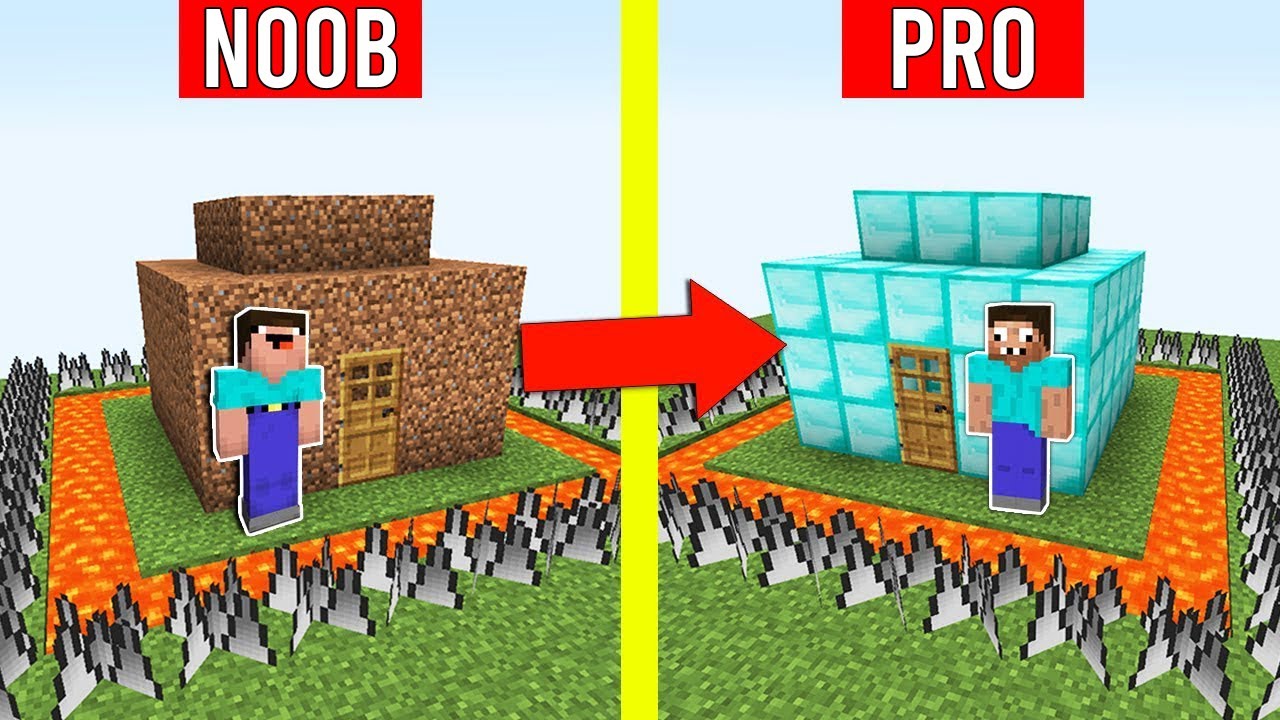 NOOB vs PRO: SECURITY HOUSE BUILD CHALLENGE in Minecraft Like Maizen Mikey and JJ - Minecraft videos