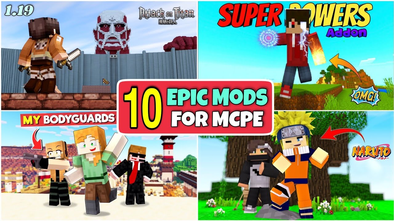 Top 10 epic mods for minecraft pocket edition || Best Minecraft mods 1.19 || Annie X Gamer ...