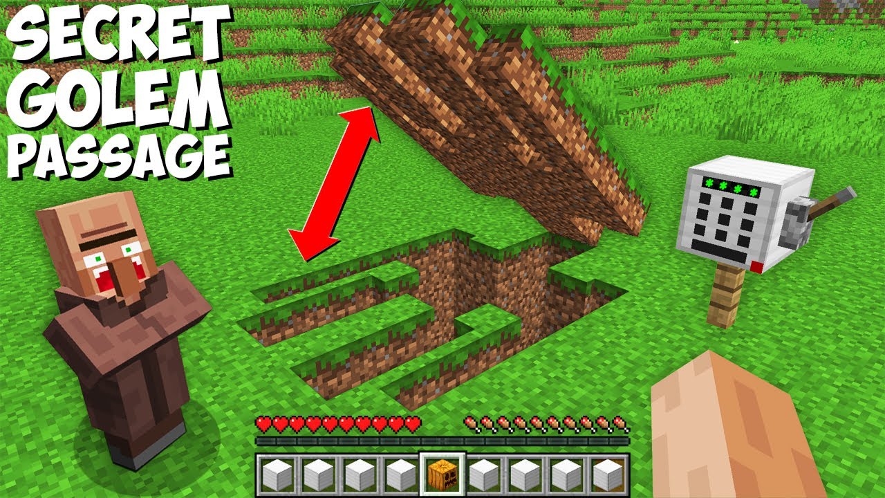 Where will THIS SECRET GOLEM PASSAGE UNDERGROUND LEAD in Minecraft ? NEW GOLEM BASE ...