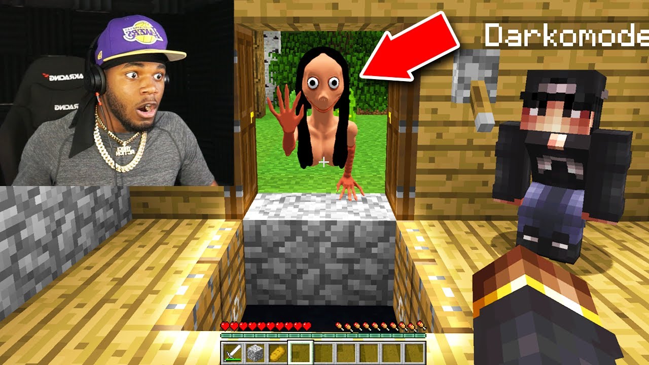 we trapped momo in minecraft... *SCARY* - Minecraft videos
