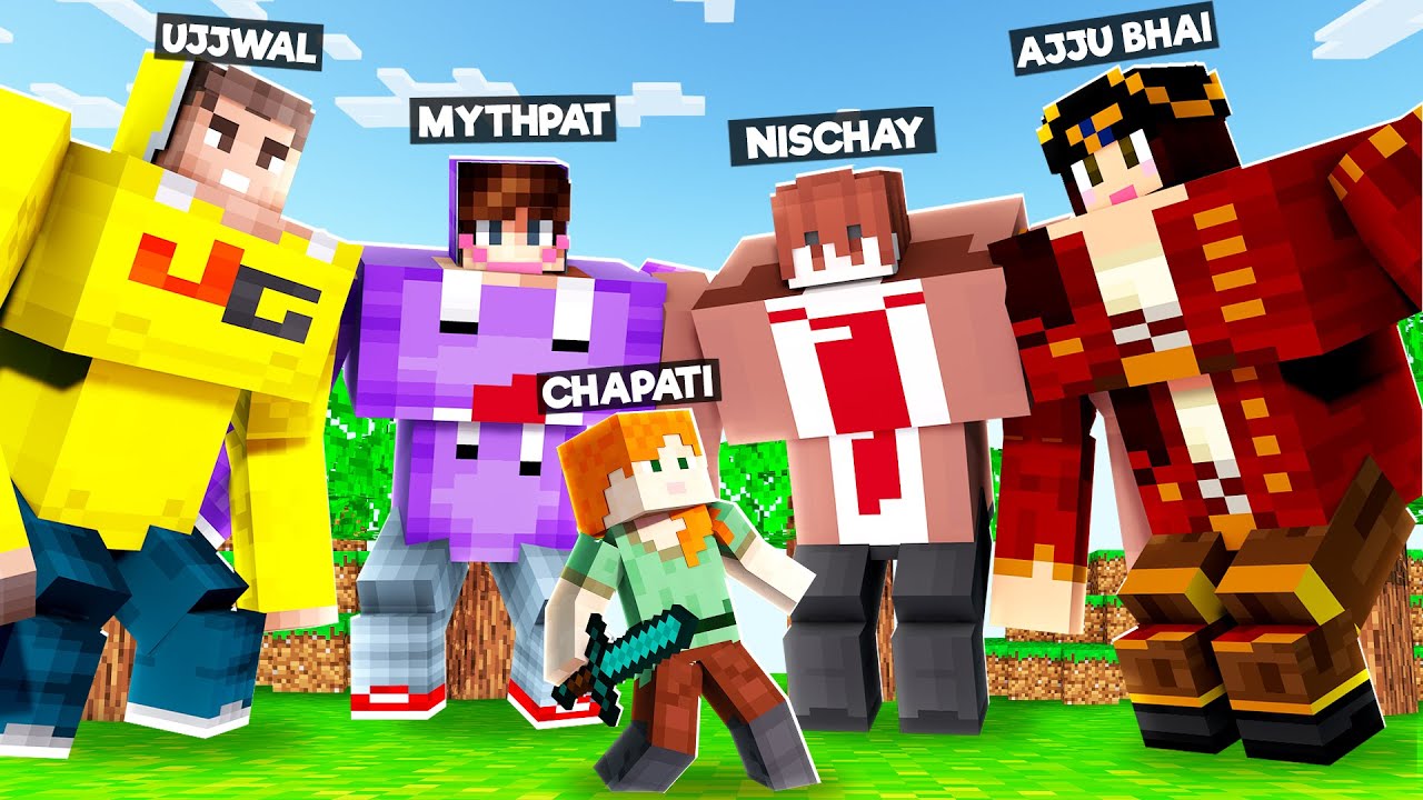 100 YOUTUBER MUTANTS VS CHAPATI IN MINECRAFT - Minecraft videos