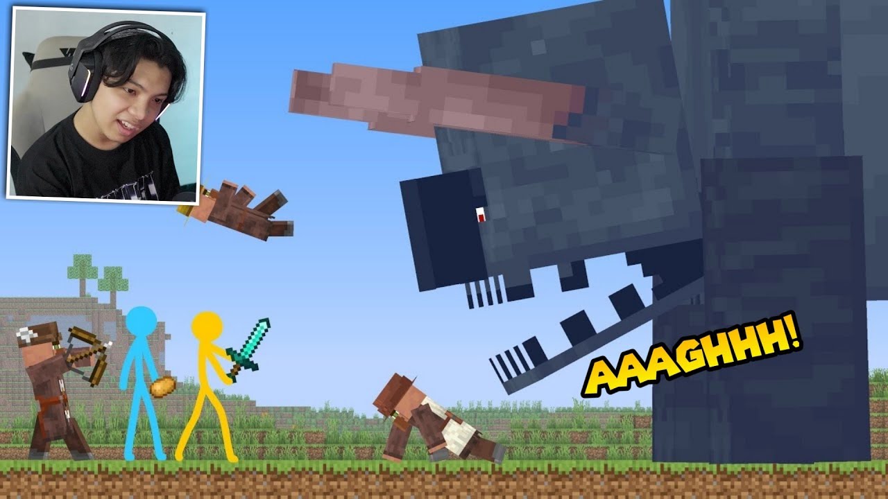 ANIMATION vs MINECRAFT EPISODE VILLAGER DISERANG TITAN RAVAGER ...