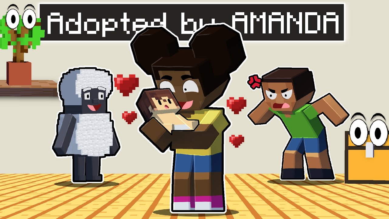 Adopted By AMANDA THE ADVENTURER In Minecraft! - Minecraft videos
