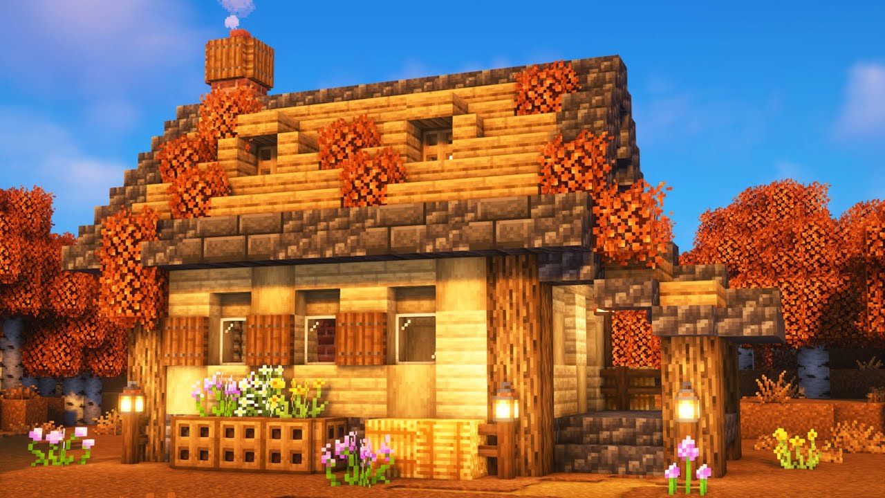 Autumn Starter House in Minecraft [Tutorial] - Minecraft videos