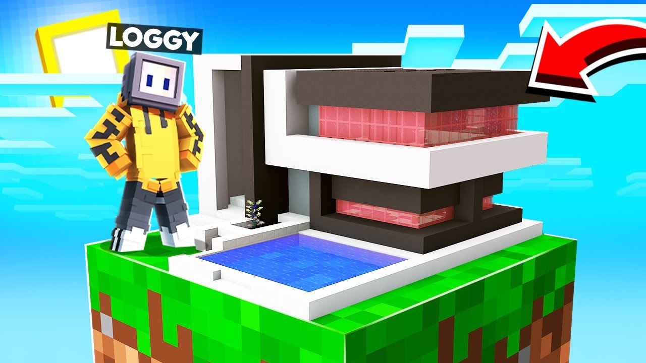 BUILDING AN EPIC MODERN MANSION ON ONE BLOCK - Minecraft videos