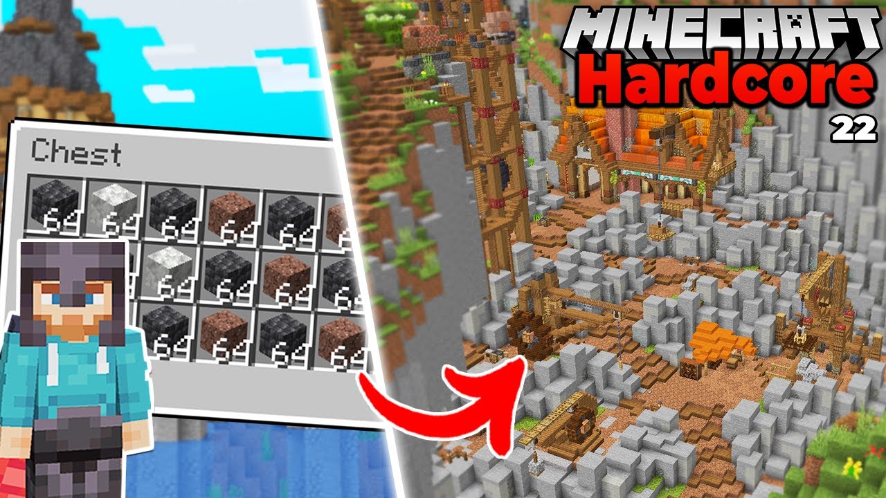 I Built a MEGA MINING BASE in Hardcore Minecraft 1.19 Survival lets play (#22) - Minecraft videos