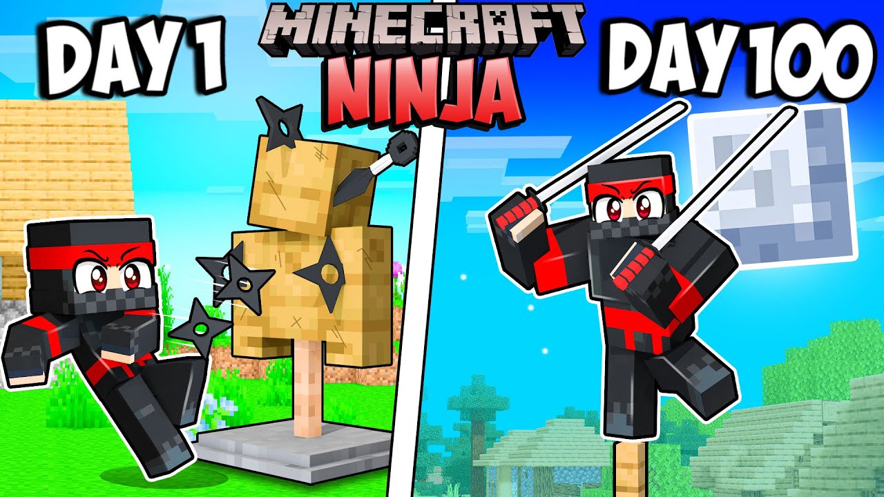 I Survived 100 Days as a NINJA in Minecraft - Minecraft videos