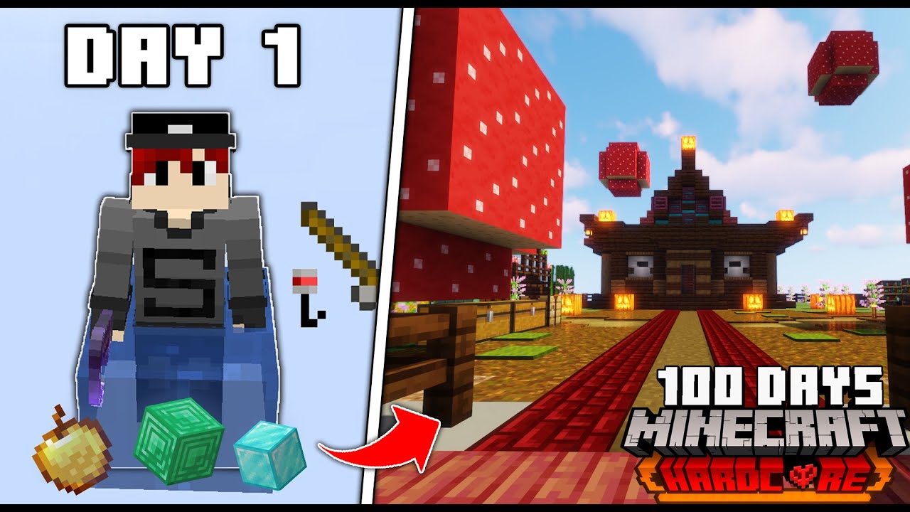 I Survived 100 days on ONE OCEAN BLOCK in Minecraft Hardcore (Hindi) - Minecraft videos