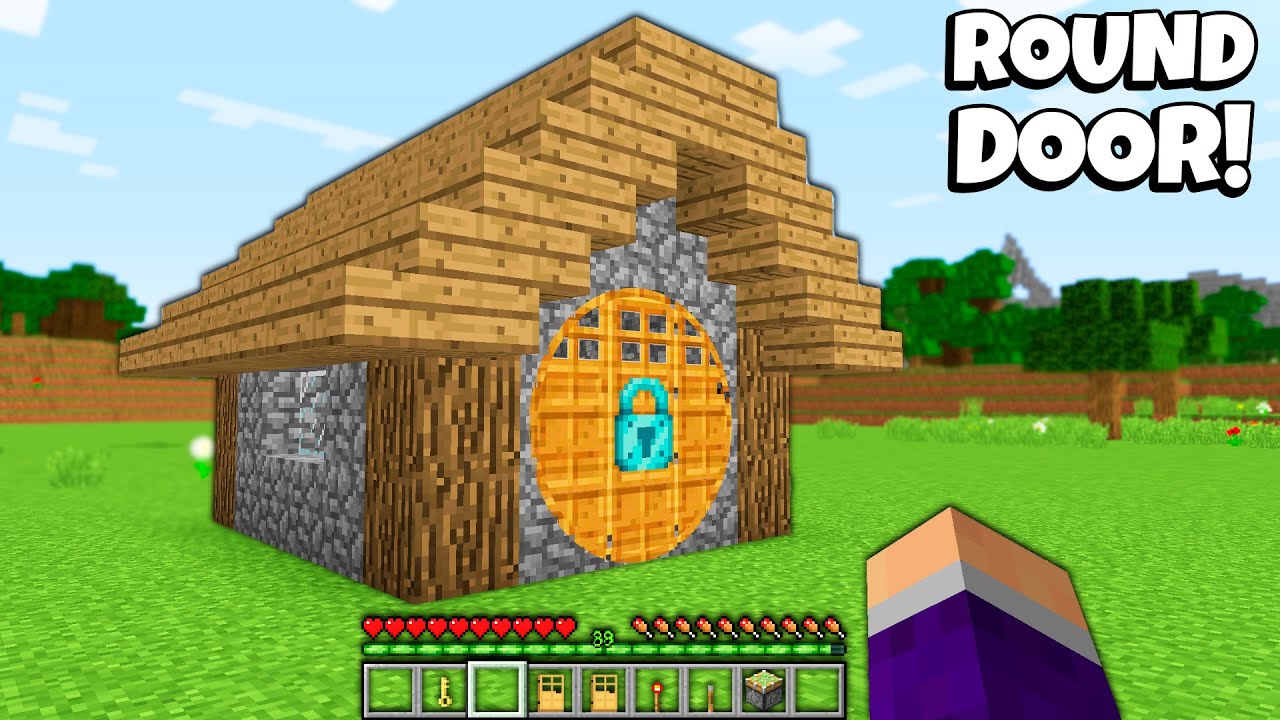 I found a LONGEST ROUND DOOR in DIRT in Minecraft ! What's INSIDE the ...
