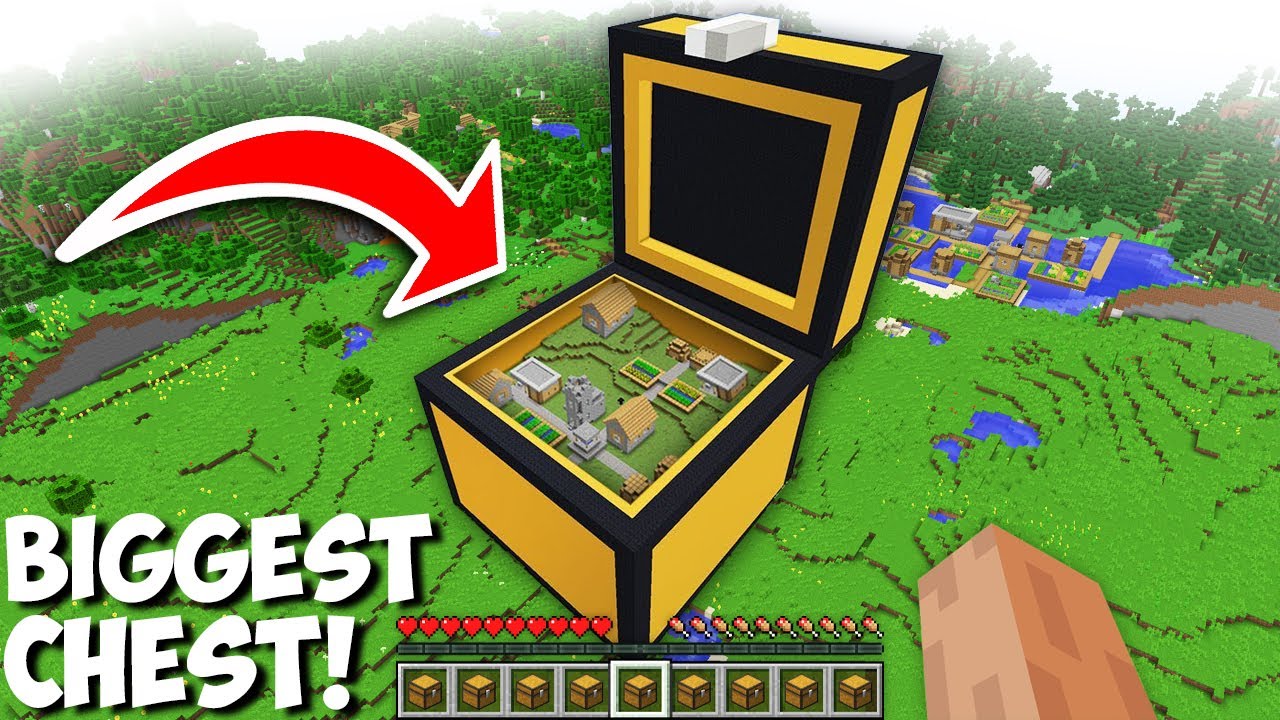 I opened THE BIGGEST CHEST INSIDE WHICH WAS THE VILLAGE in Minecraft ...