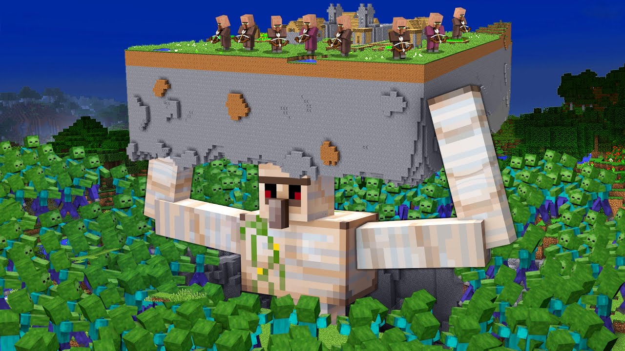 Iron Golem Titan saves the Village from the Zombie Apocalypse Minecraft ...