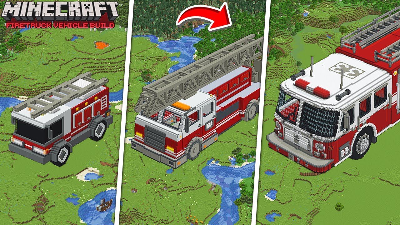 Minecraft FIRETRUCK HOUSE BUILD CHALLENGE : NOOB vs PRO vs GOD ...
