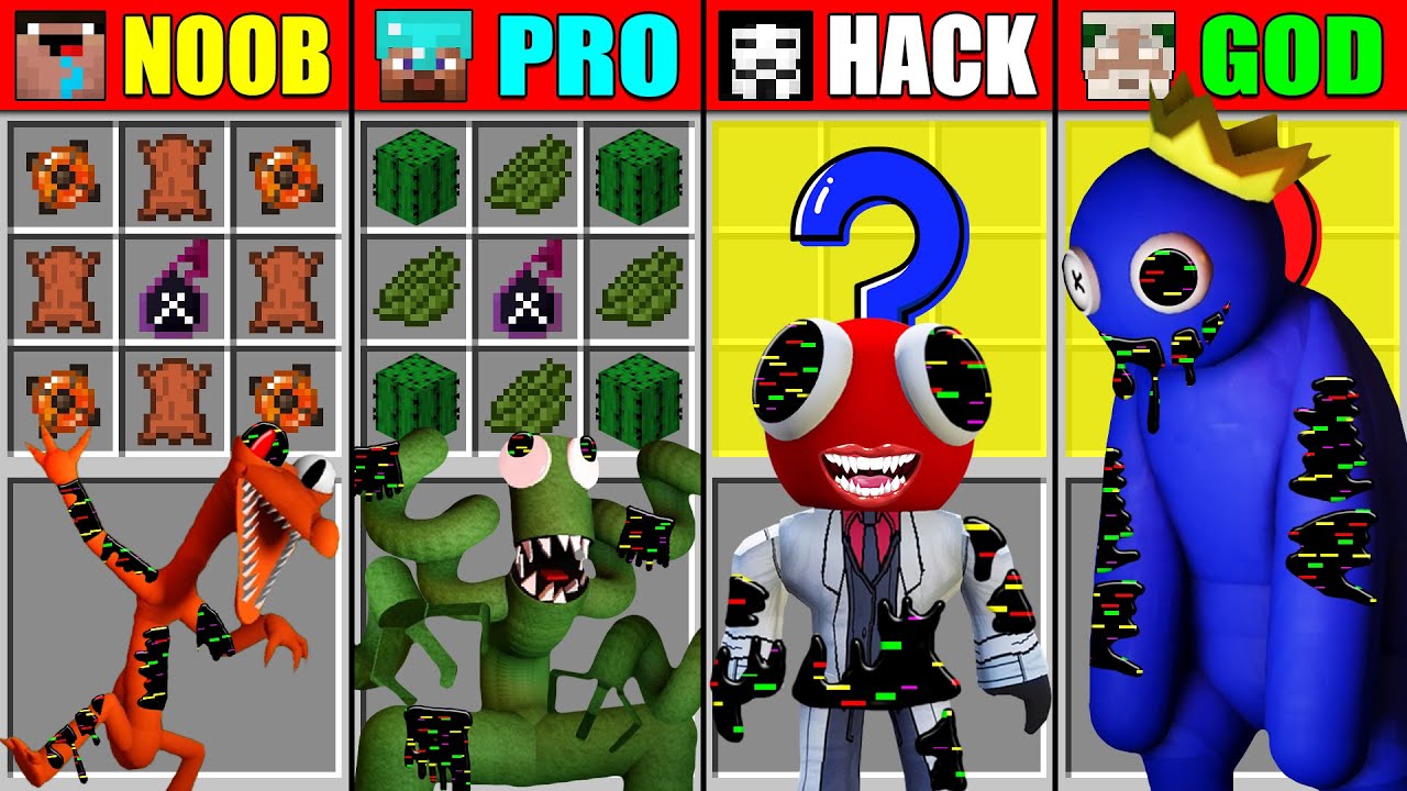 Minecraft NOOB vs PRO vs HACKER vs GOD CORRUPTED RAINBOW FRIENDS ... Minecraft NOOB vs PRO vs HACKER vs GOD CORRUPTED RAINBOW FRIENDS ...