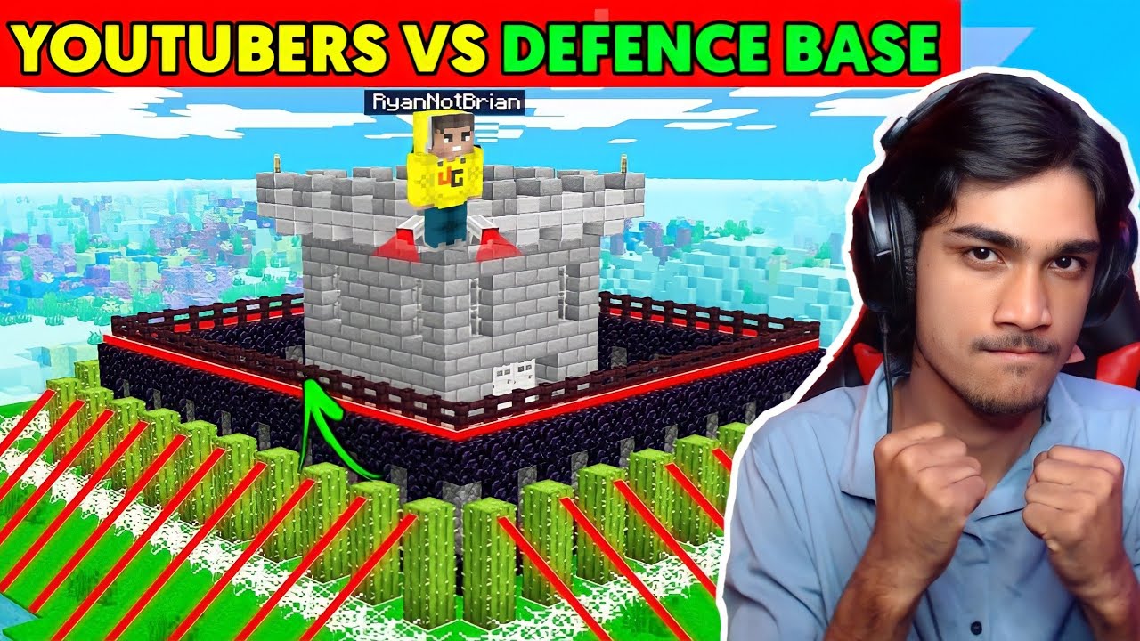 Minecraft YouTubers Vs Worlds Largest Defence Base - Minecraft videos