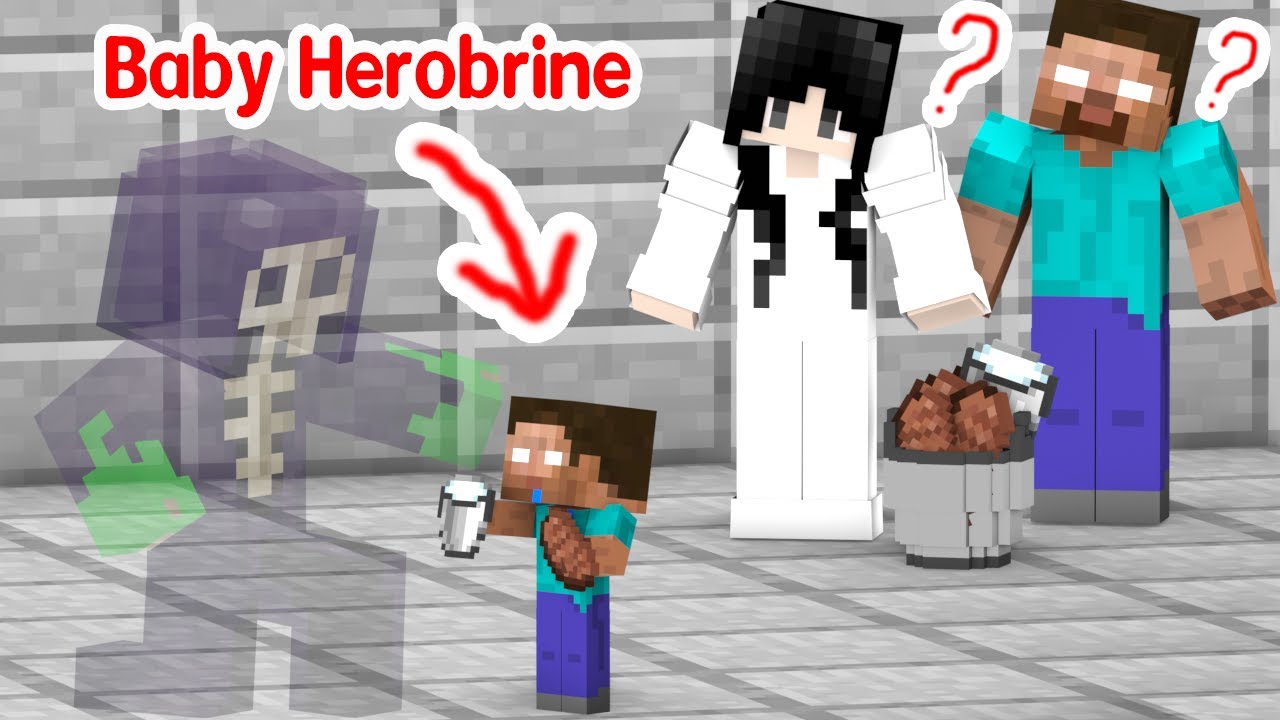 Monster School : Baby Herobrine And A Weird Friend - Minecraft ...