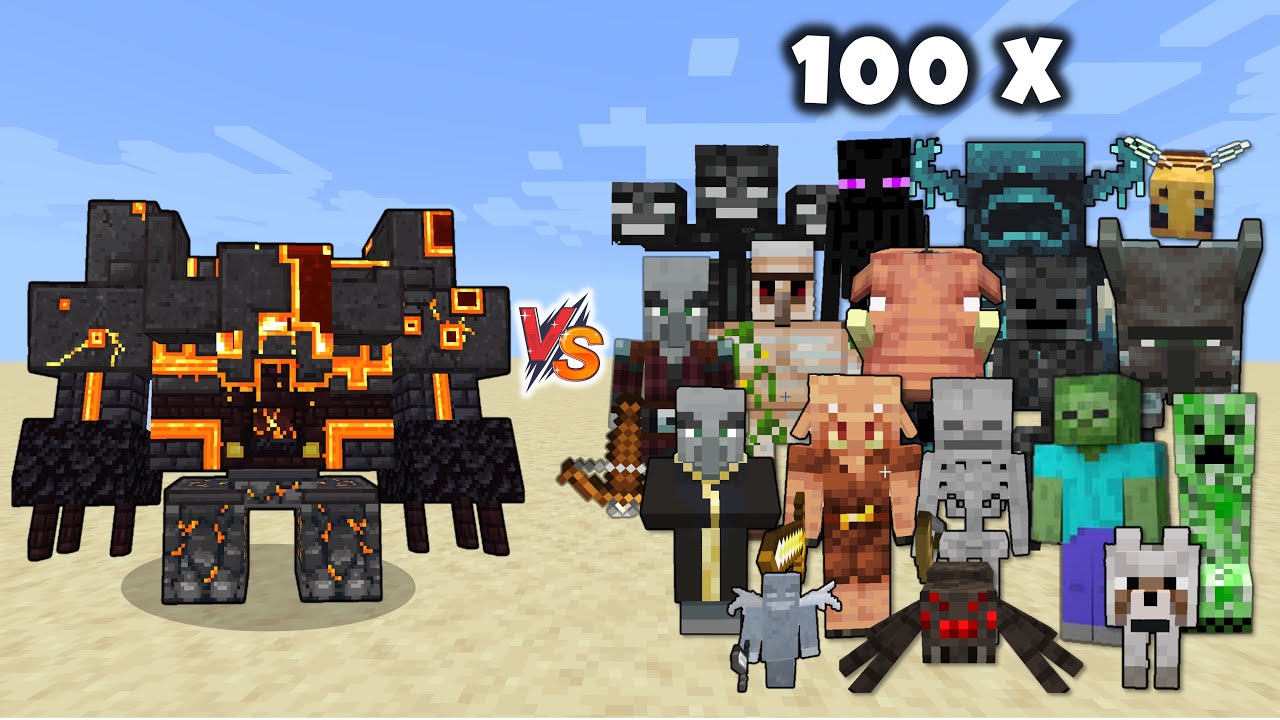 NETHERITE MONSTROSITY vs Every Minecraft Mob in Minecraft x100 ...