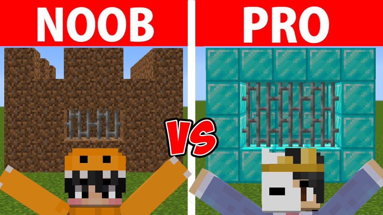 NOOB vs PRO: PRISON BREAK BUILD CHALLENGE - Minecraft - Minecraft videos