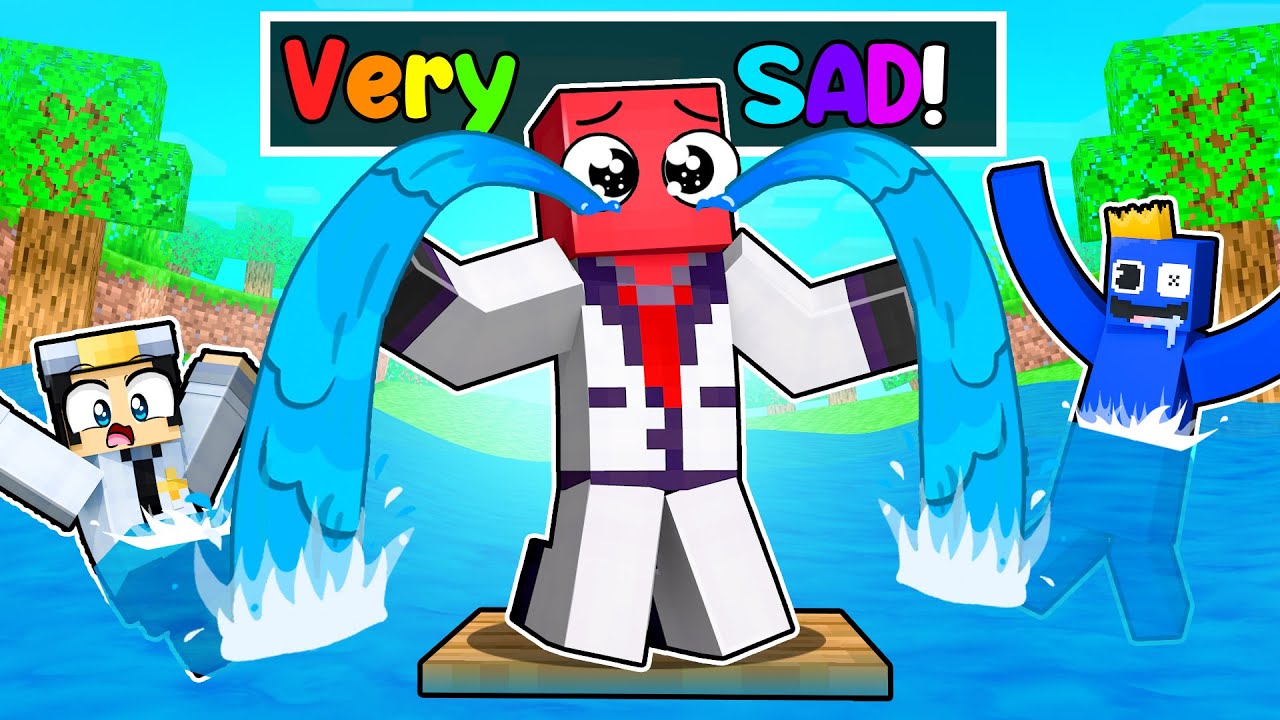 Red ROBLOX RAINBOW FRIENDS is SO SAD in Minecraft! - Minecraft videos