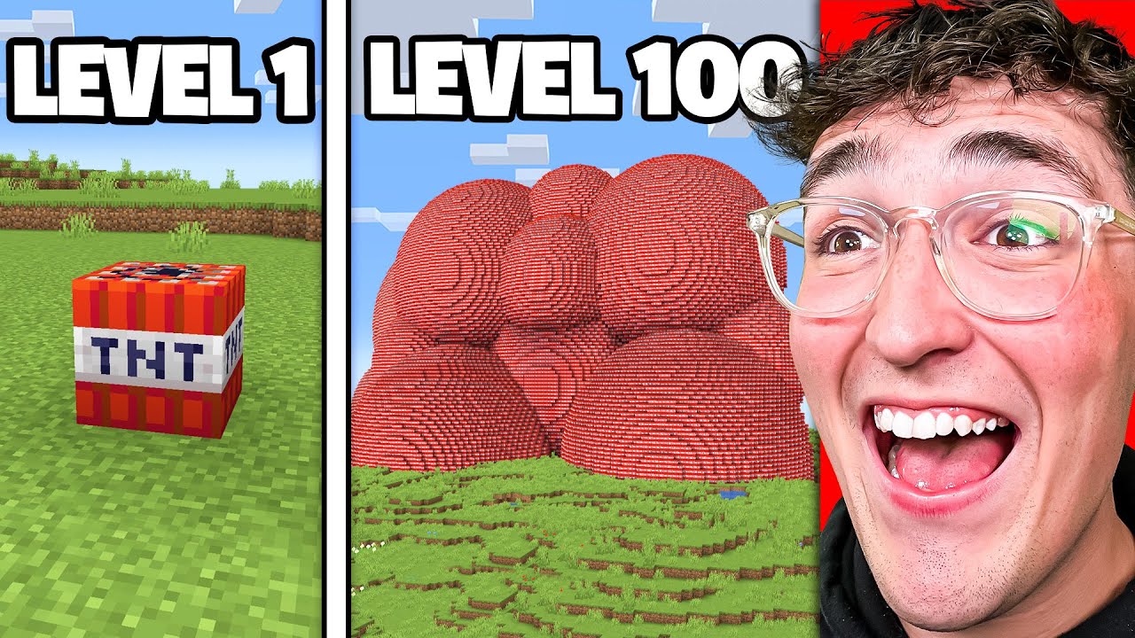 Testing Minecraft TNT from Level 1 to 100 - Minecraft videos