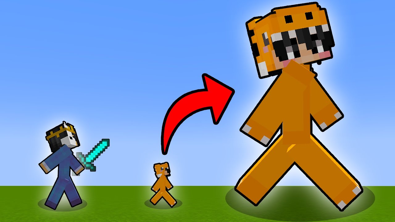 Tiny & Giant Speedrunner VS Hunter in Minecraft! - Minecraft videos