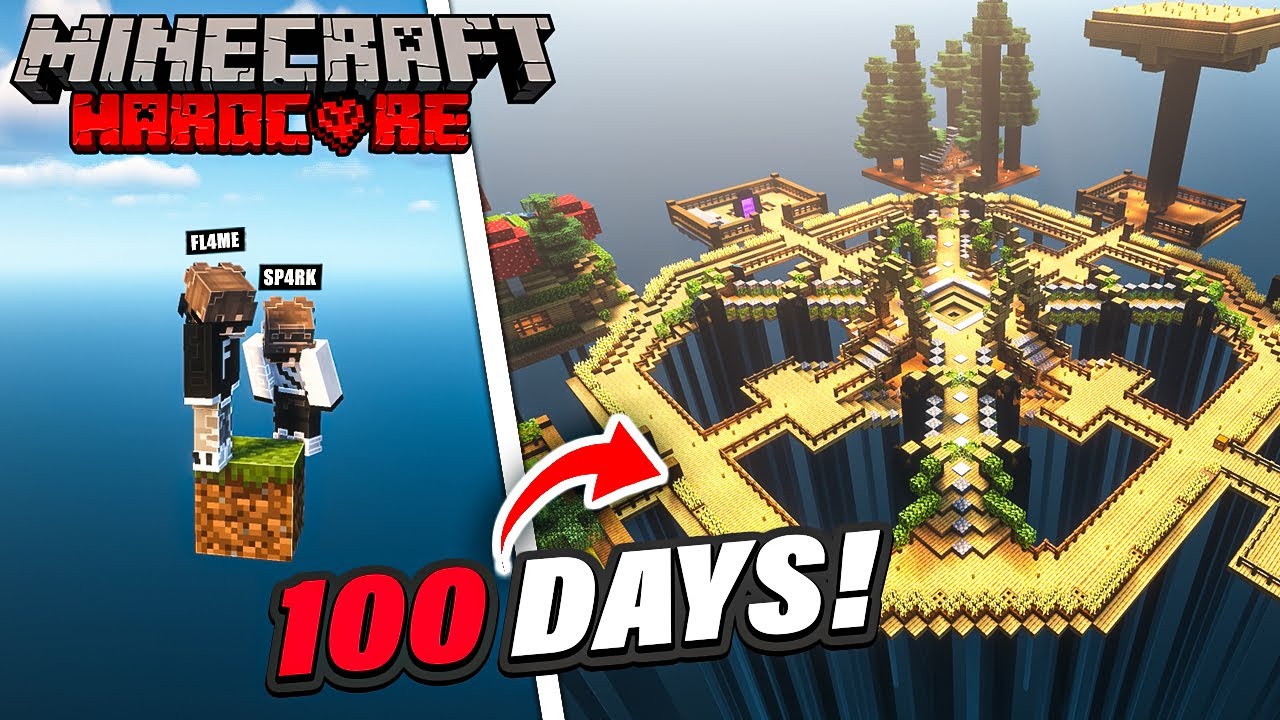 We Survived 100 Days On ONE BLOCK EXTREME in Minecraft Hardcore! - Minecraft videos