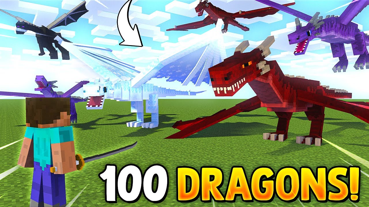 100 DRAGONS vs Me in Minecraft - Minecraft videos