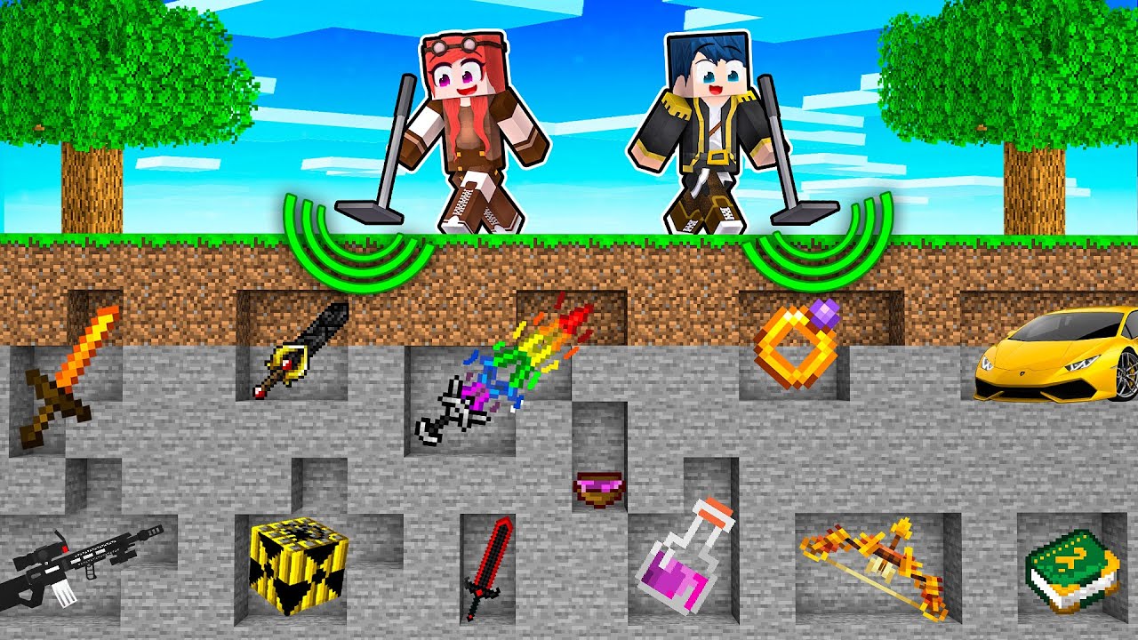 CERCO I TESORI CON IL METAL DETECTOR SU MINECRAFT! - Minecraft videos