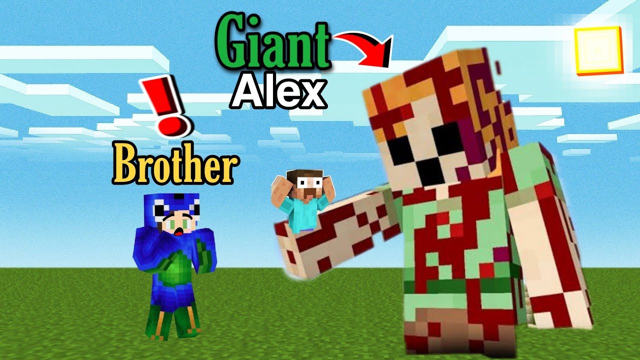 I Became GIANT ALEX To Troll My Cute Brother in Minecraft | Minecraft ...