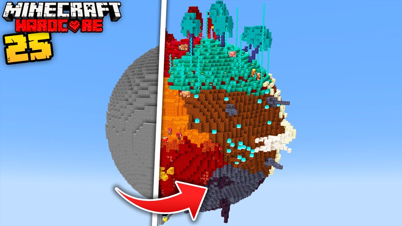 I Built a Planet in Minecraft Hardcore - Minecraft videos