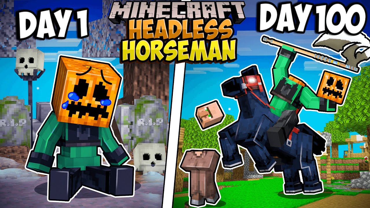 I Survived 100 Days as the HEADLESS HORSEMAN in Minecraft - Minecraft ...