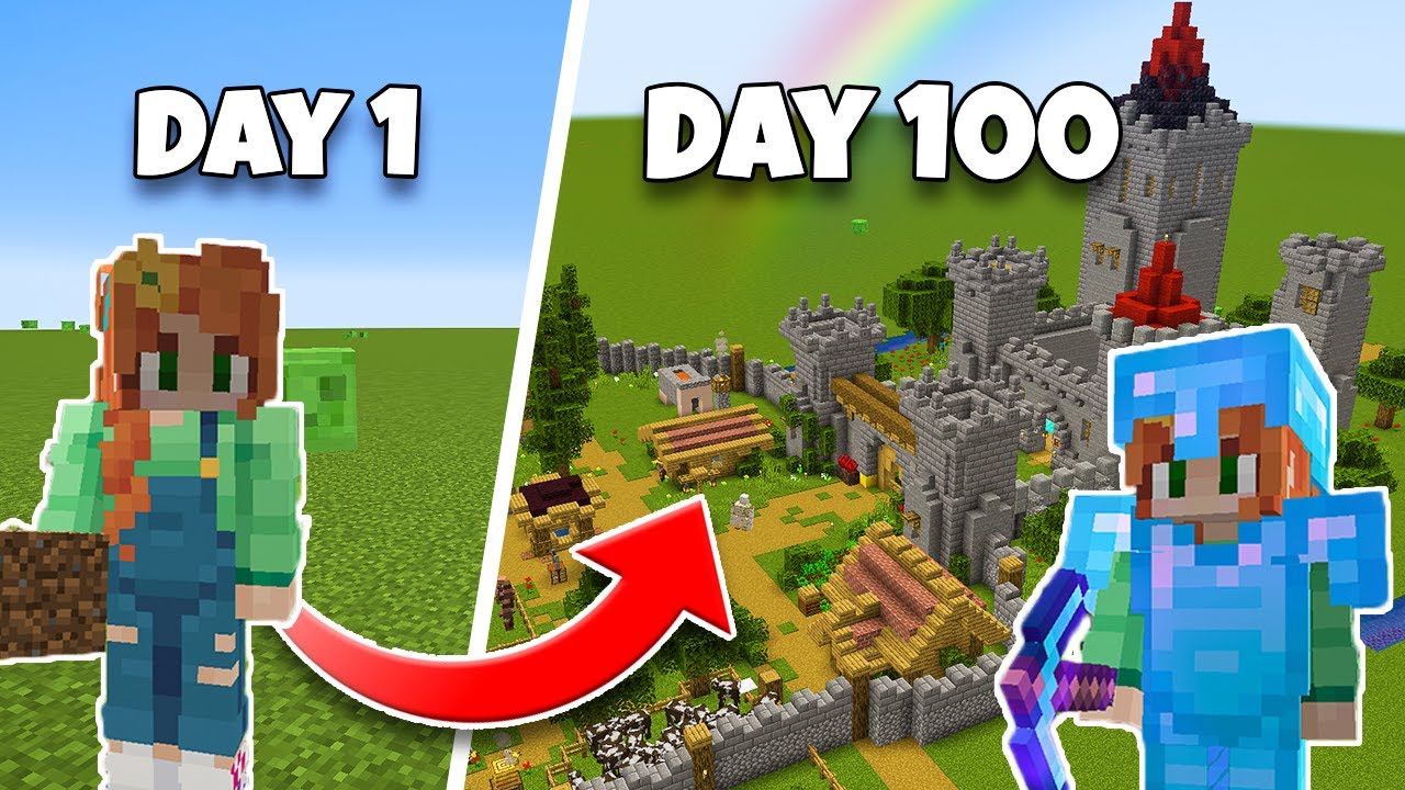I Survived 100 Days in a Minecraft Flatworld... - Minecraft videos