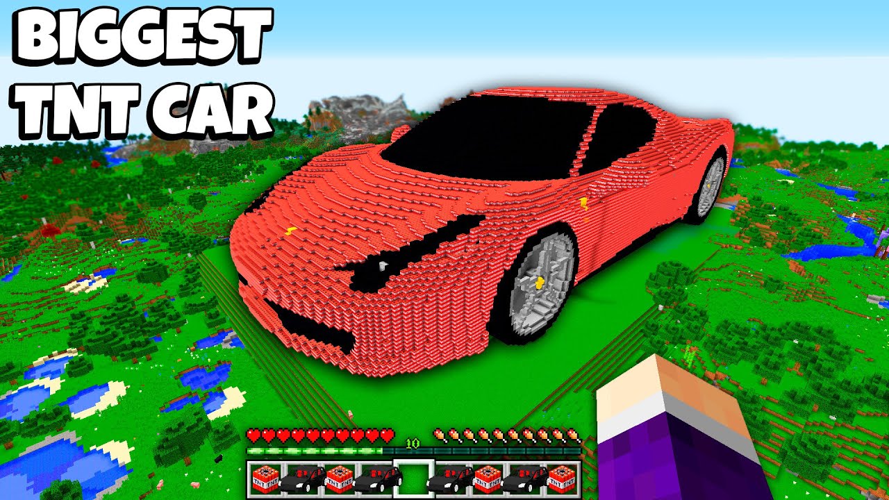 I found THE BIGGEST TNT CAR in Minecraft! GIANT CAR of 100.000 TNT ...