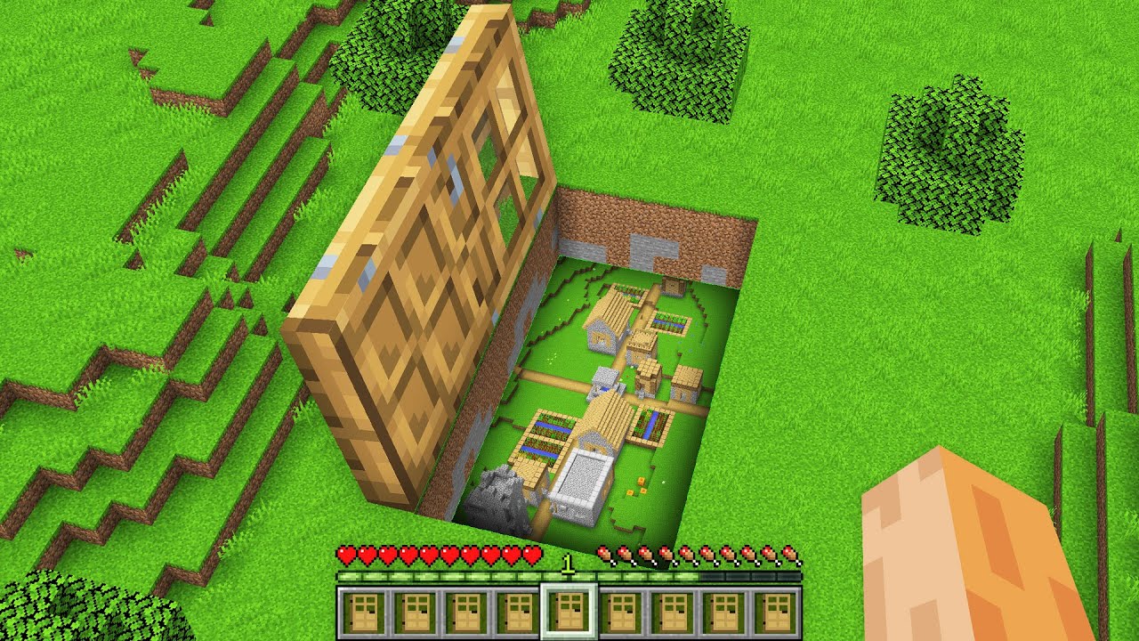 I found UNDERGROUND VILLAGE Behing BIGGEST DOOR In My World ! Minecraft ...