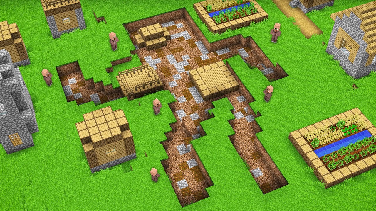 I found this GIANT TRACE OF A FALL in My Village !!! Minecraft Biggest ...