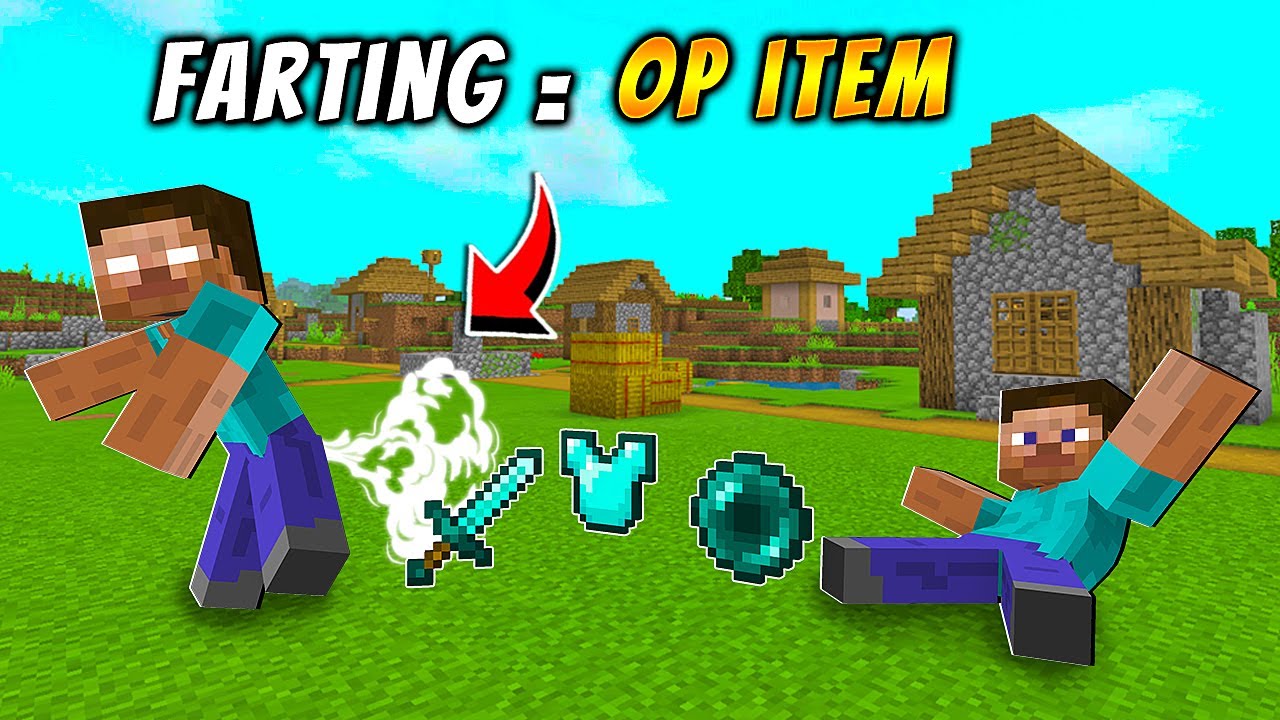 MINECRAFT, BUT HEROBRINE'S FART GIVES OP ITEMS - Minecraft videos