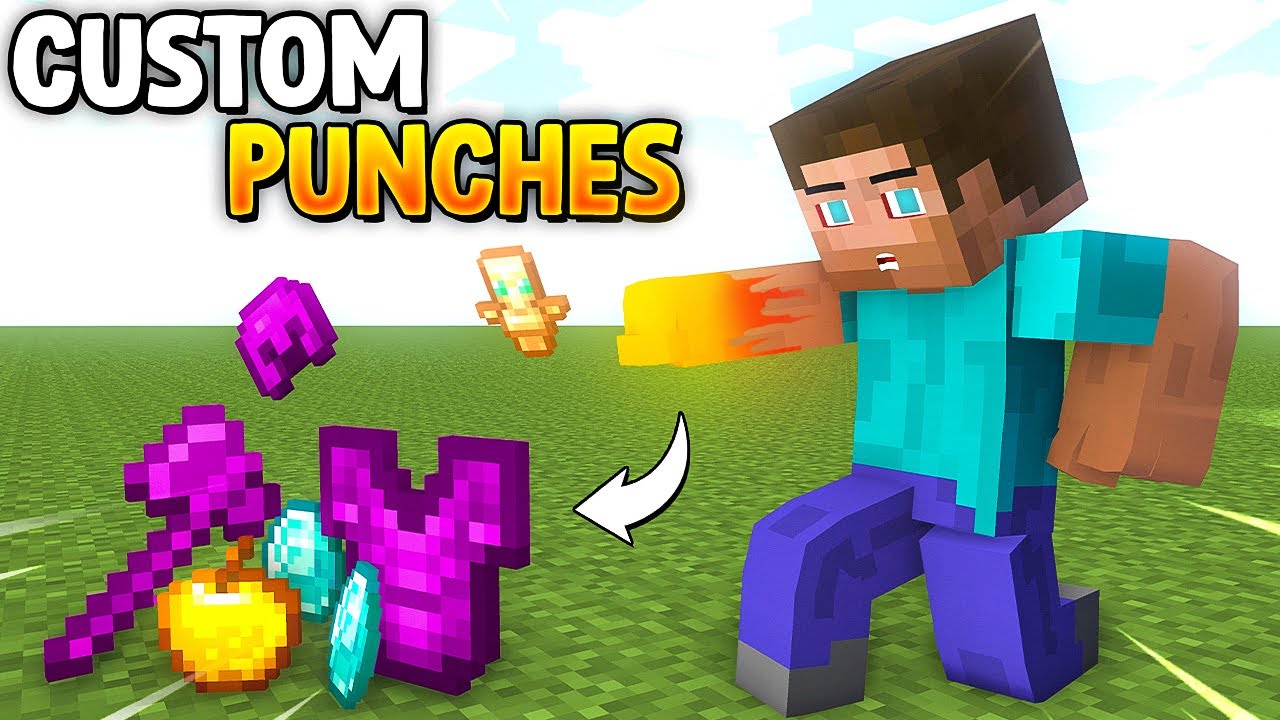 Minecraft But There are CUSTOM PUNCHES! - Minecraft videos