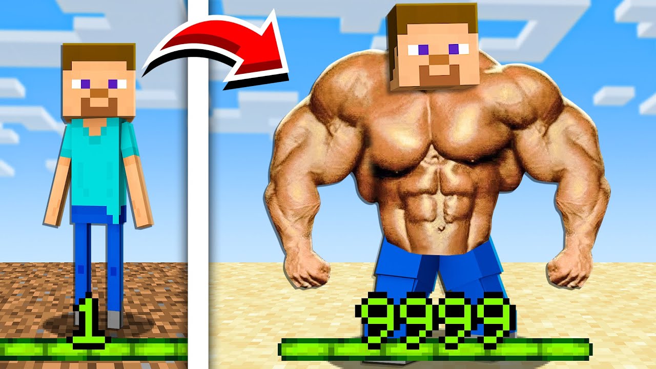 Minecraft But Your XP = Muscles - Minecraft videos