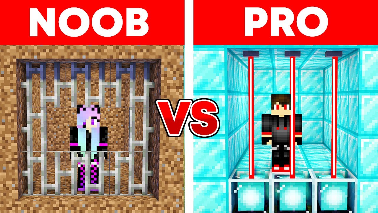 Minecraft NOOB vs PRO: SAFEST SECURITY PRISON BUILD CHALLENGE - Minecraft videos
