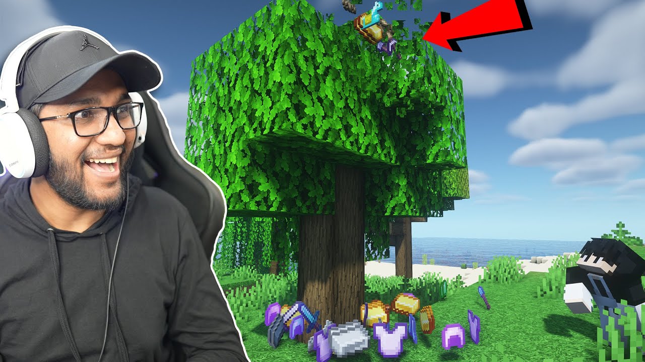 Minecraft but Tree Leaves are SUPER OP !! - Minecraft videos