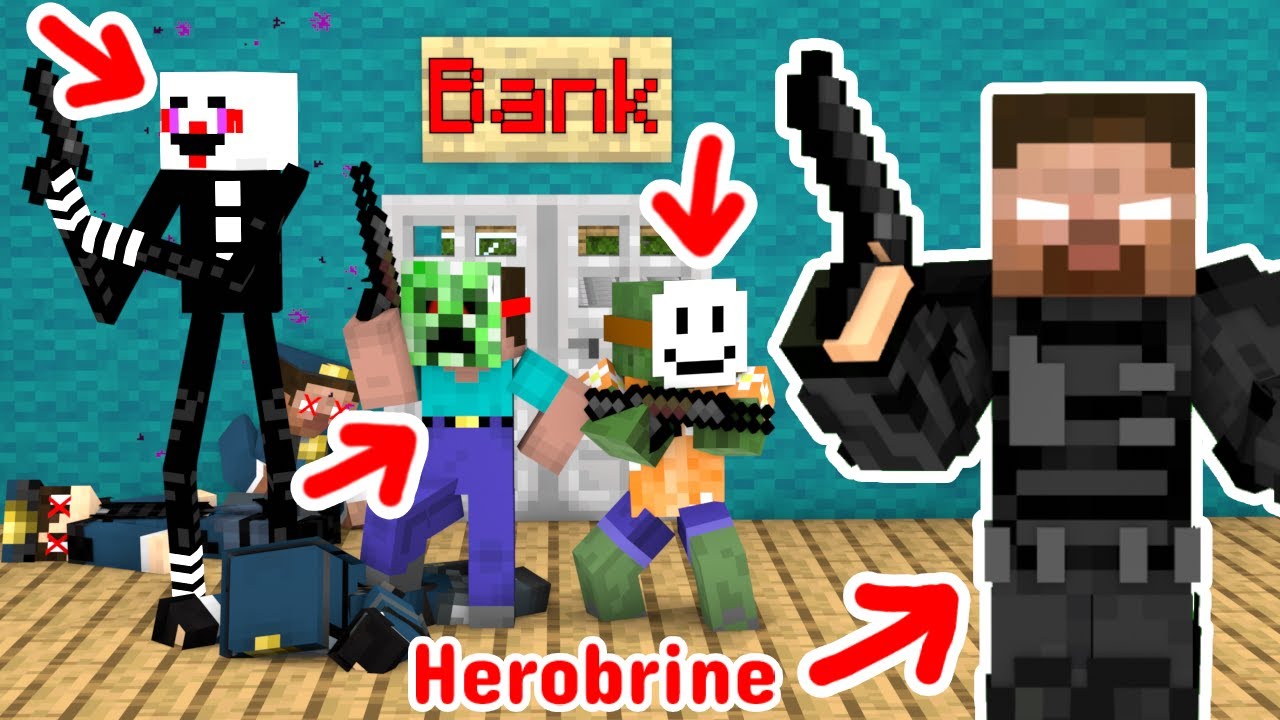 Monster School : Herobrine v.s Gangster - Minecraft Animation ...