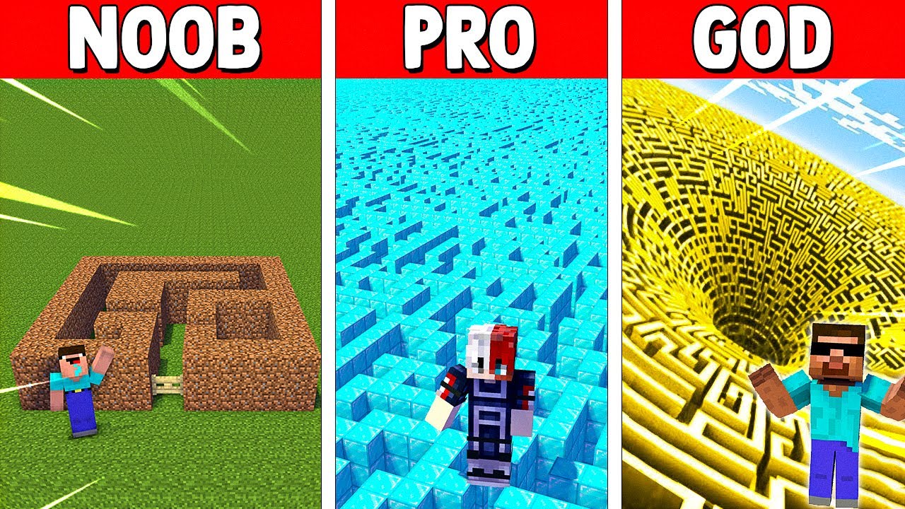 NOOB vs PRO - SECRET MAZE CHALLENGE in Minecraft - Minecraft videos