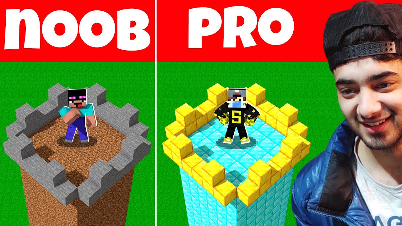 Noob vs Pro Security Tower Build Battle [Minecraft] - Minecraft videos