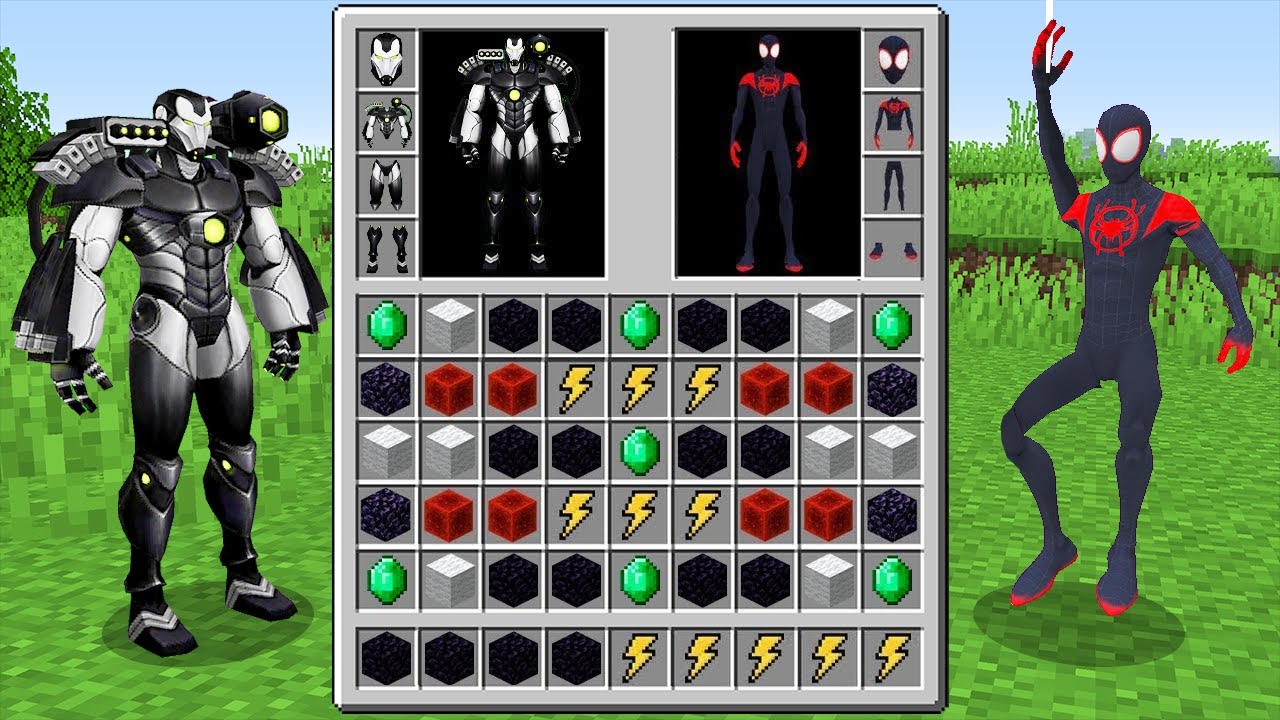 REALISTIC Miles Morales vs WAR MACHINE Inventory Shop! MINECRAFT ...