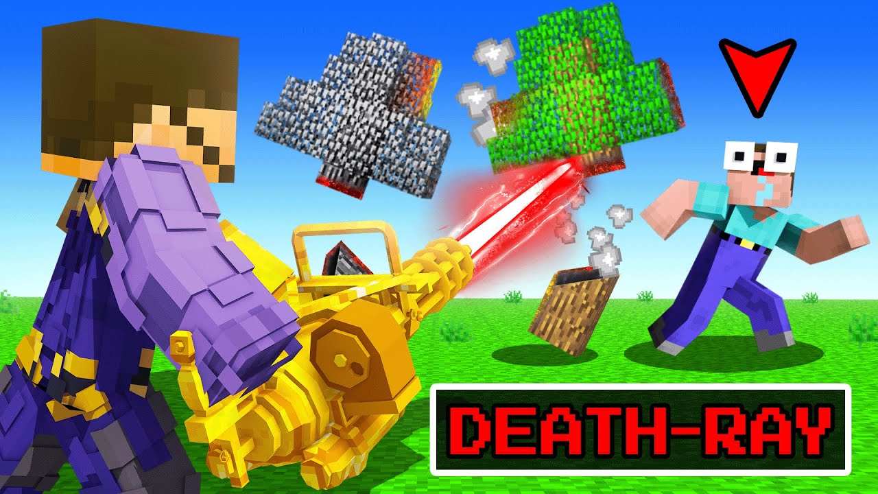 Using a DEATH RAY in Minecraft (Insane Craft) - Minecraft videos