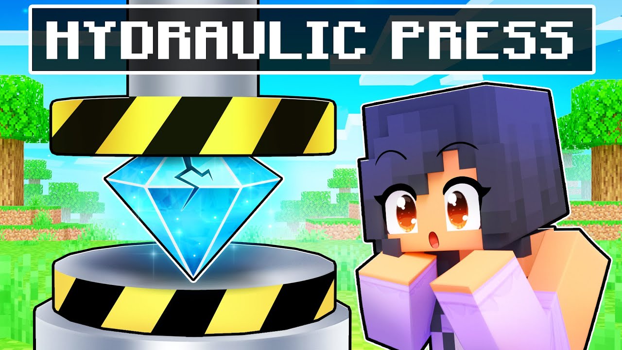 Using a HYDRAULIC PRESS in Minecraft! - Minecraft videos