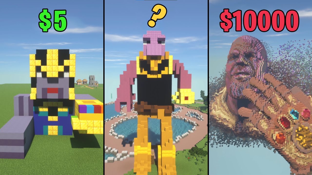 $10 Build VS $1000 Build! #shorts #minecraft #thanos - Minecraft videos