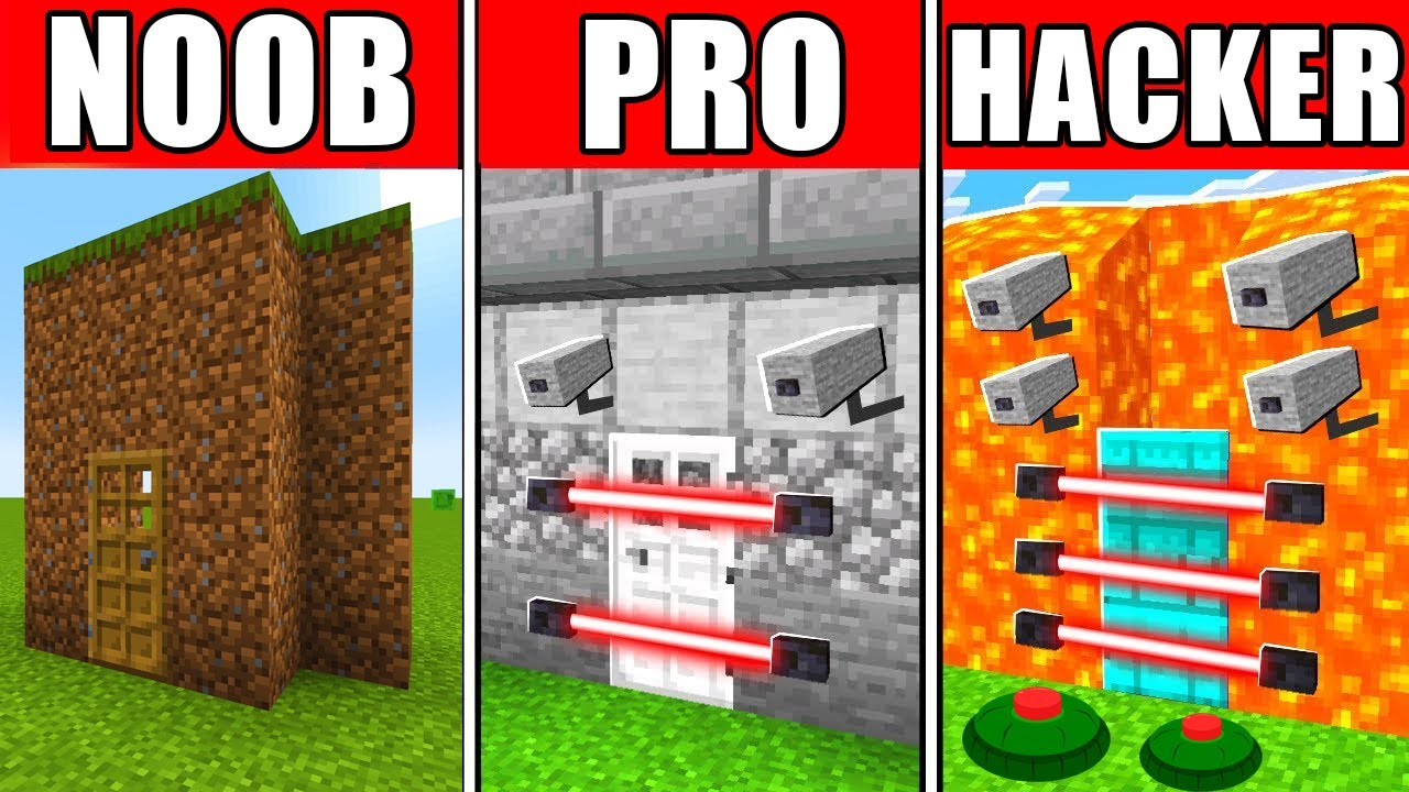 Breaking From NOOB, PRO, HACKER Base in Minecraft - Minecraft videos