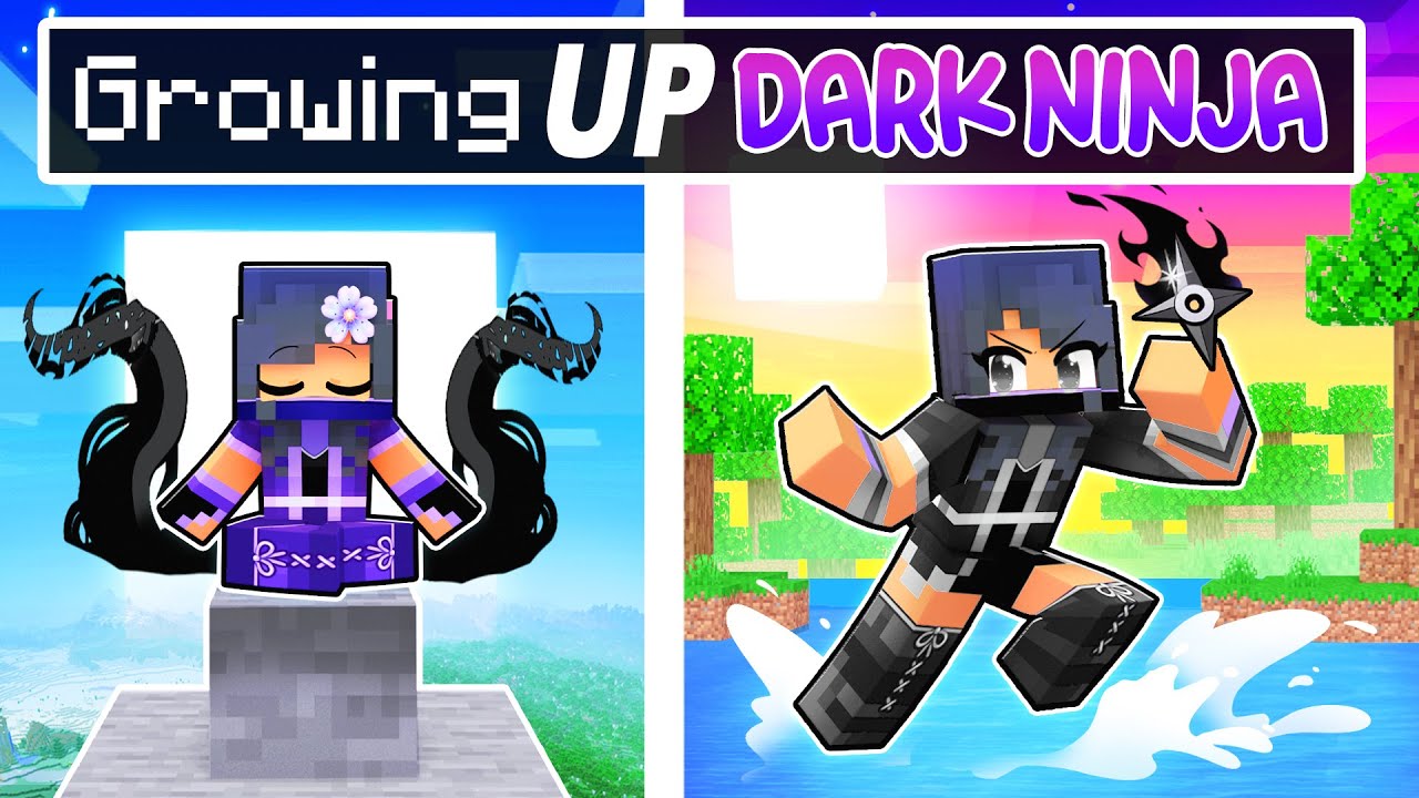 GROWING UP as a DARK NINJA in Minecraft! - Minecraft videos