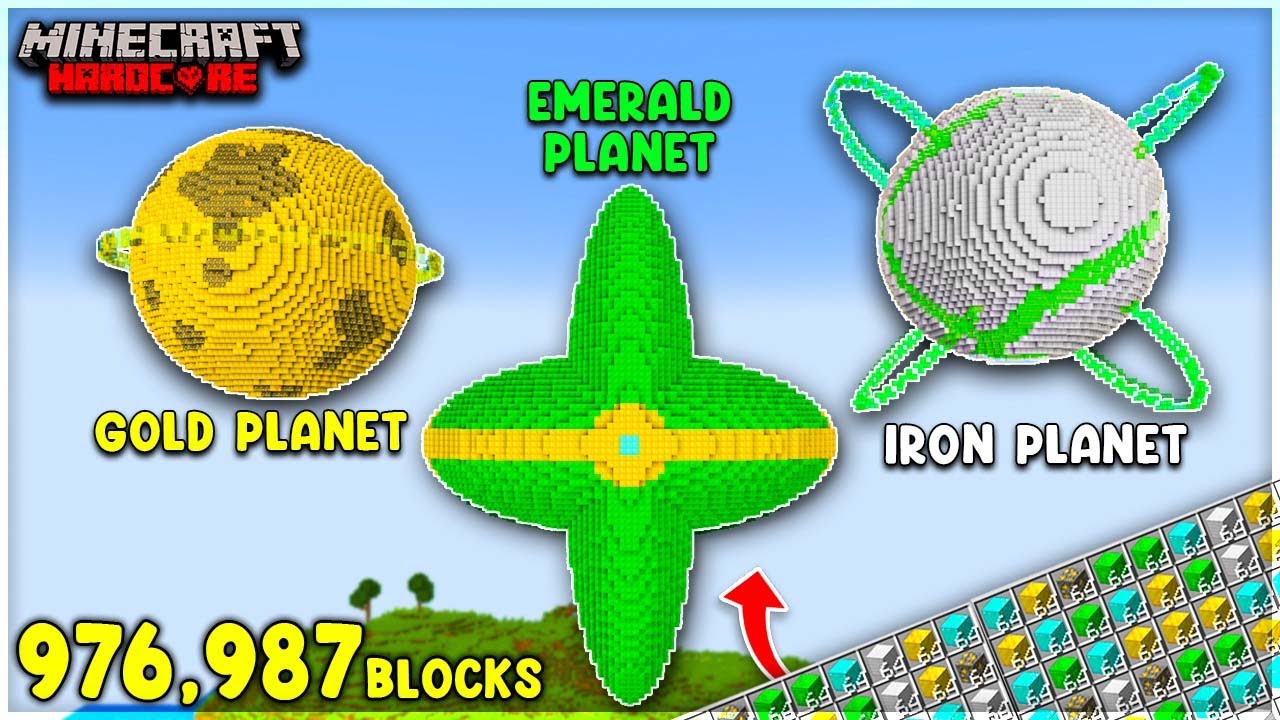 I Built IRON, GOLD & EMERALD Planet in Minecraft Hardcore! - Minecraft ...