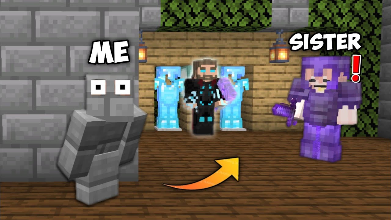 I Stole THOR Hammer From My Sister's Underground Base in Minecraft || Trolling Sister #5 ...